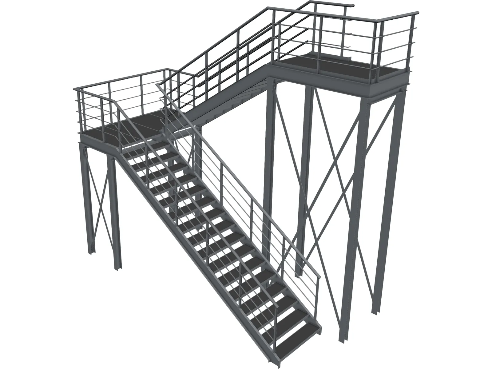 Metal Stairs 3D Model by sepideh naseri - 3D World Club